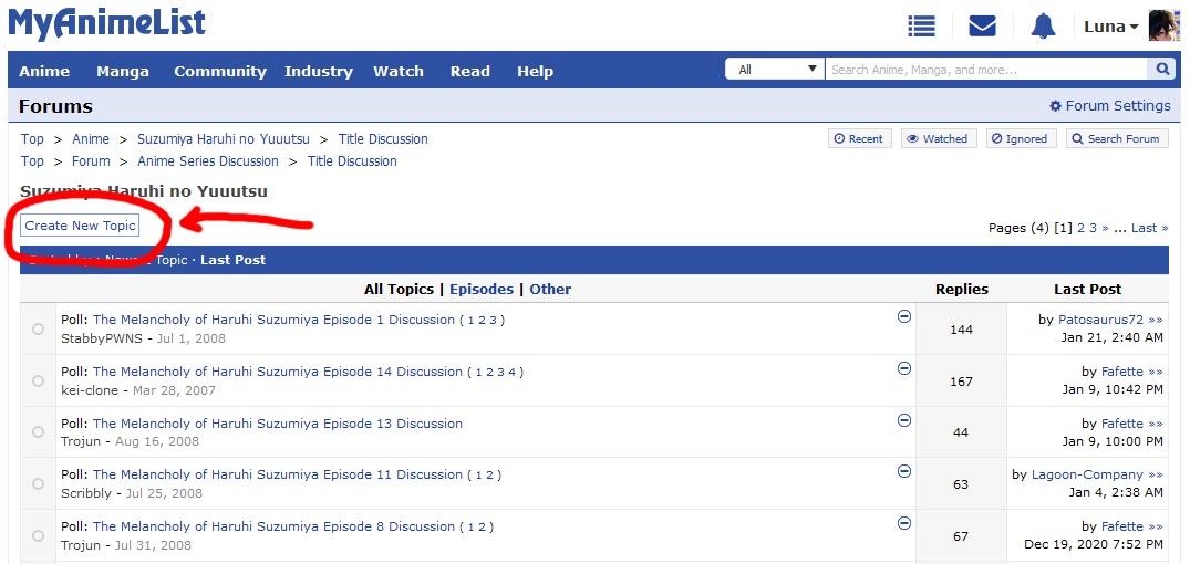 How to start a topic on a forum? - Forums - MyAnimeList.net