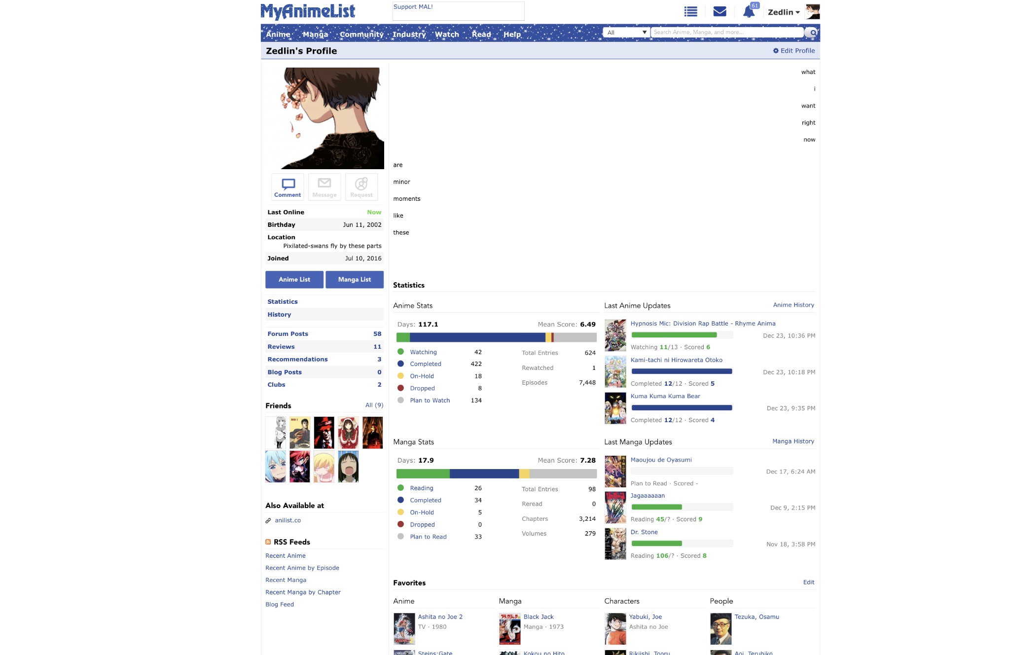 Zedlin's Profile - MyAnimeList.net