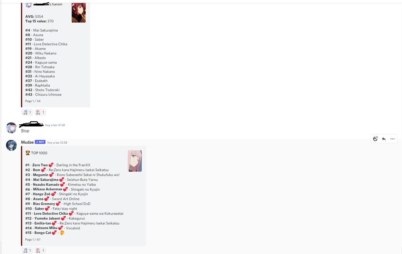 Encountered good animes while rolling in mudae bot - Forums ...