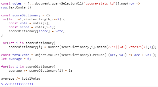 JS help,What's is the most correct way to get the correct average score ...