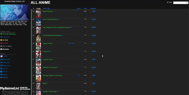 Shishio's Custom Lists & Profiles [Add new features to MyAnimeList ...