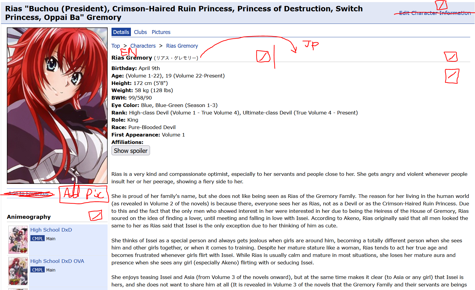 A more streamlined method of updating character info when editing ...