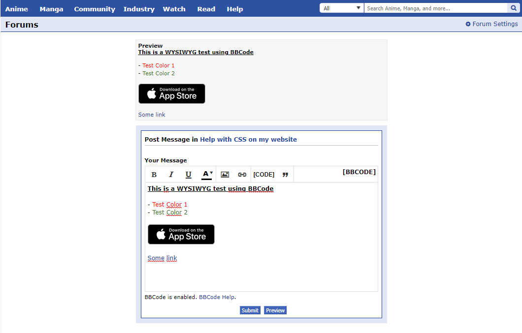 Bbcode Live Preview When Editing Profiles - Forums - MyAnimeList.net