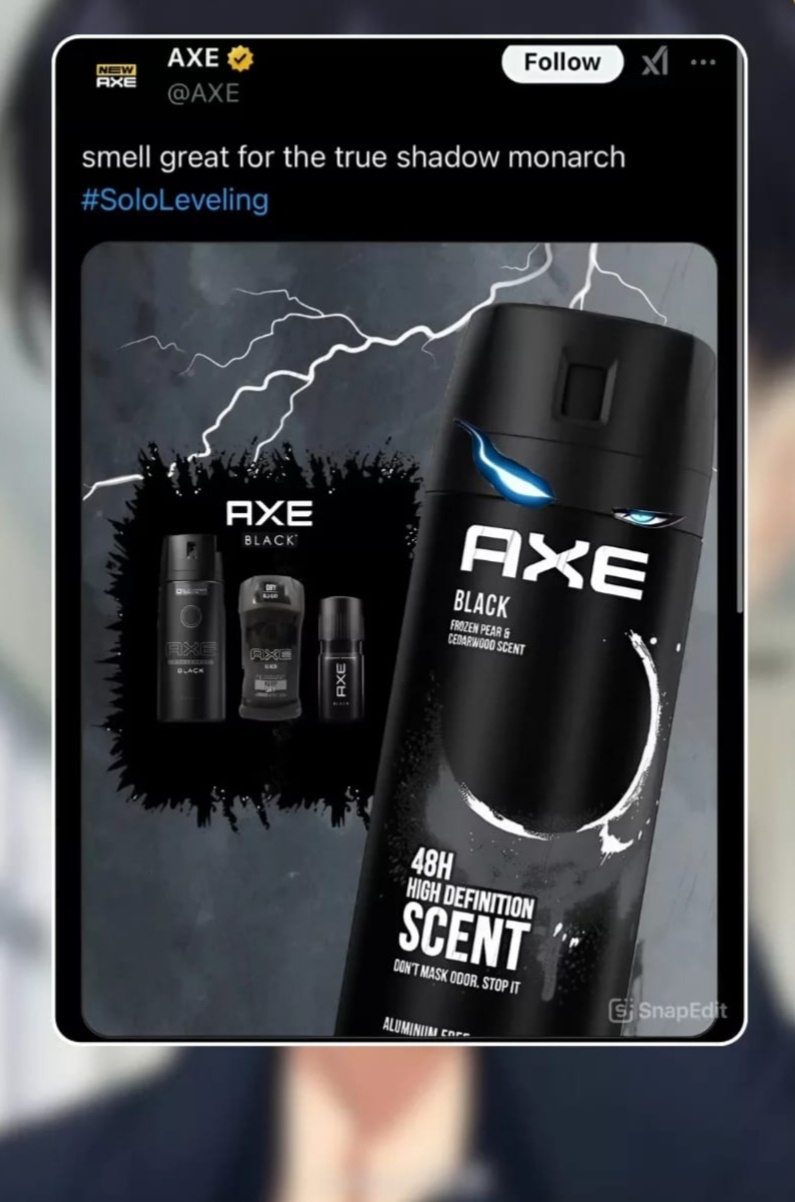 AXE Body Spray References Solo Leveling in Official Tweet 💀 - Forums ...