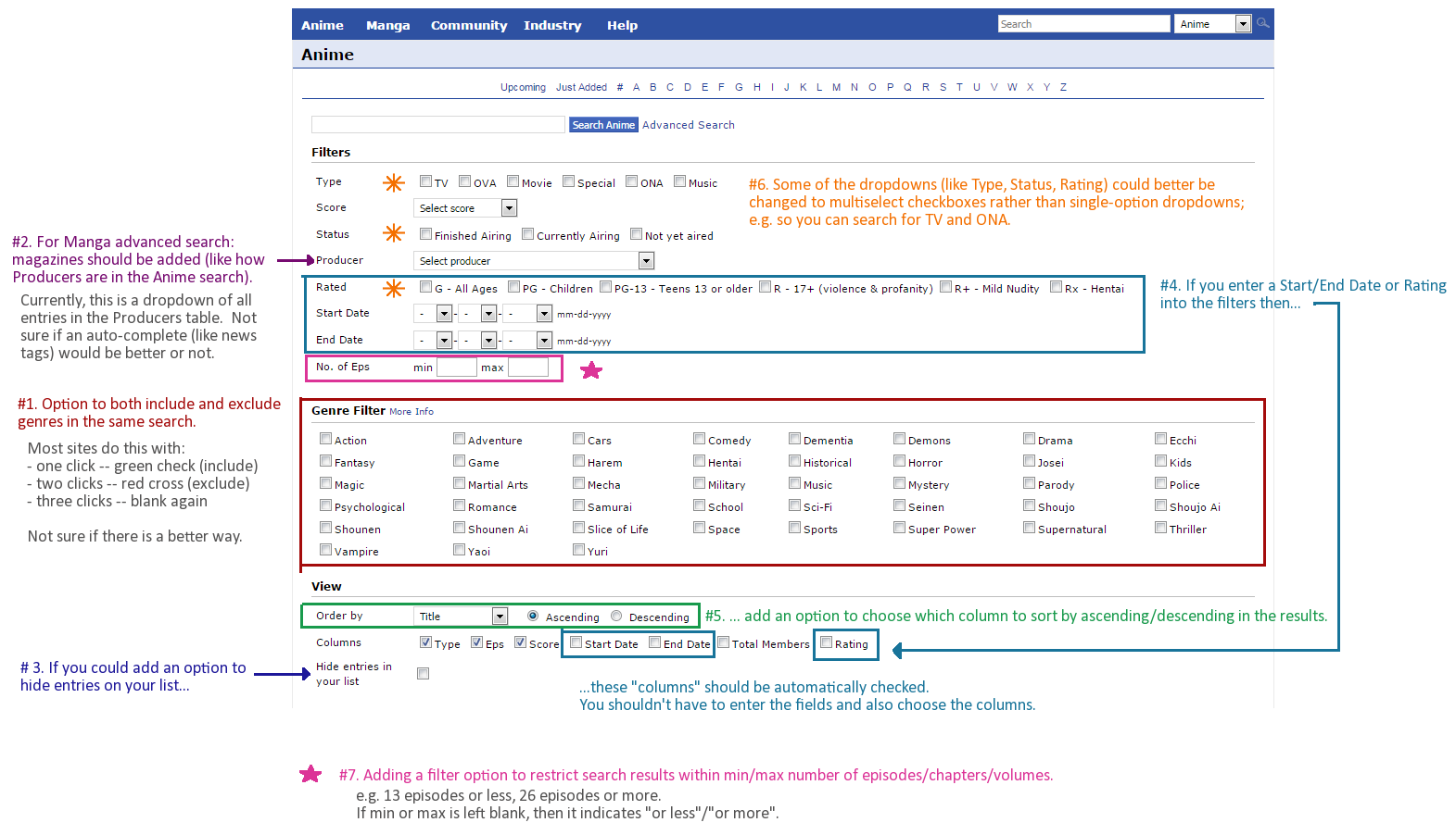 Anime Advanced Search Improvements - Let's Make Anime Properly ...