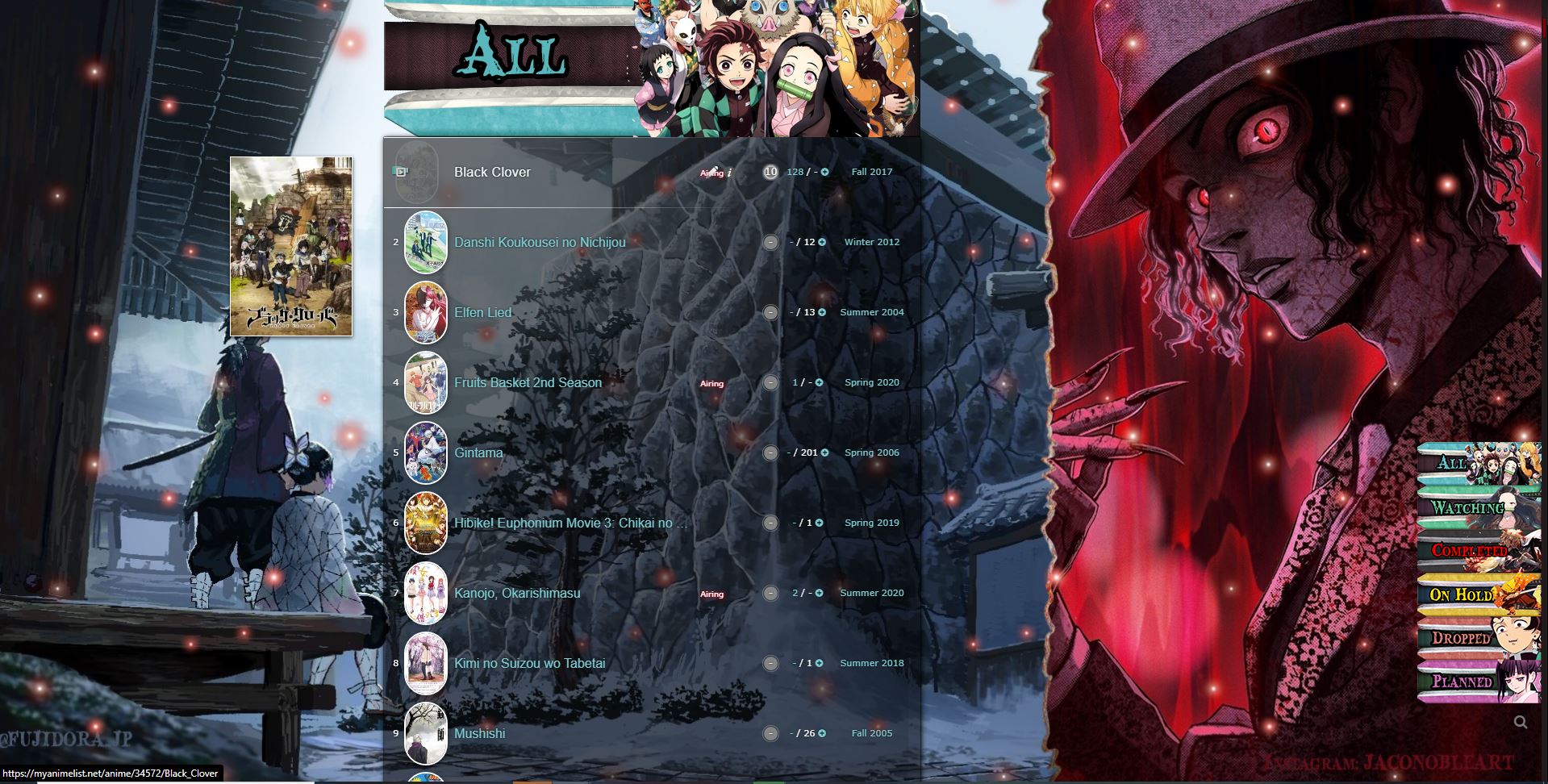 DemonSlayer Layout [Modern] - Forums - MyAnimeList.net