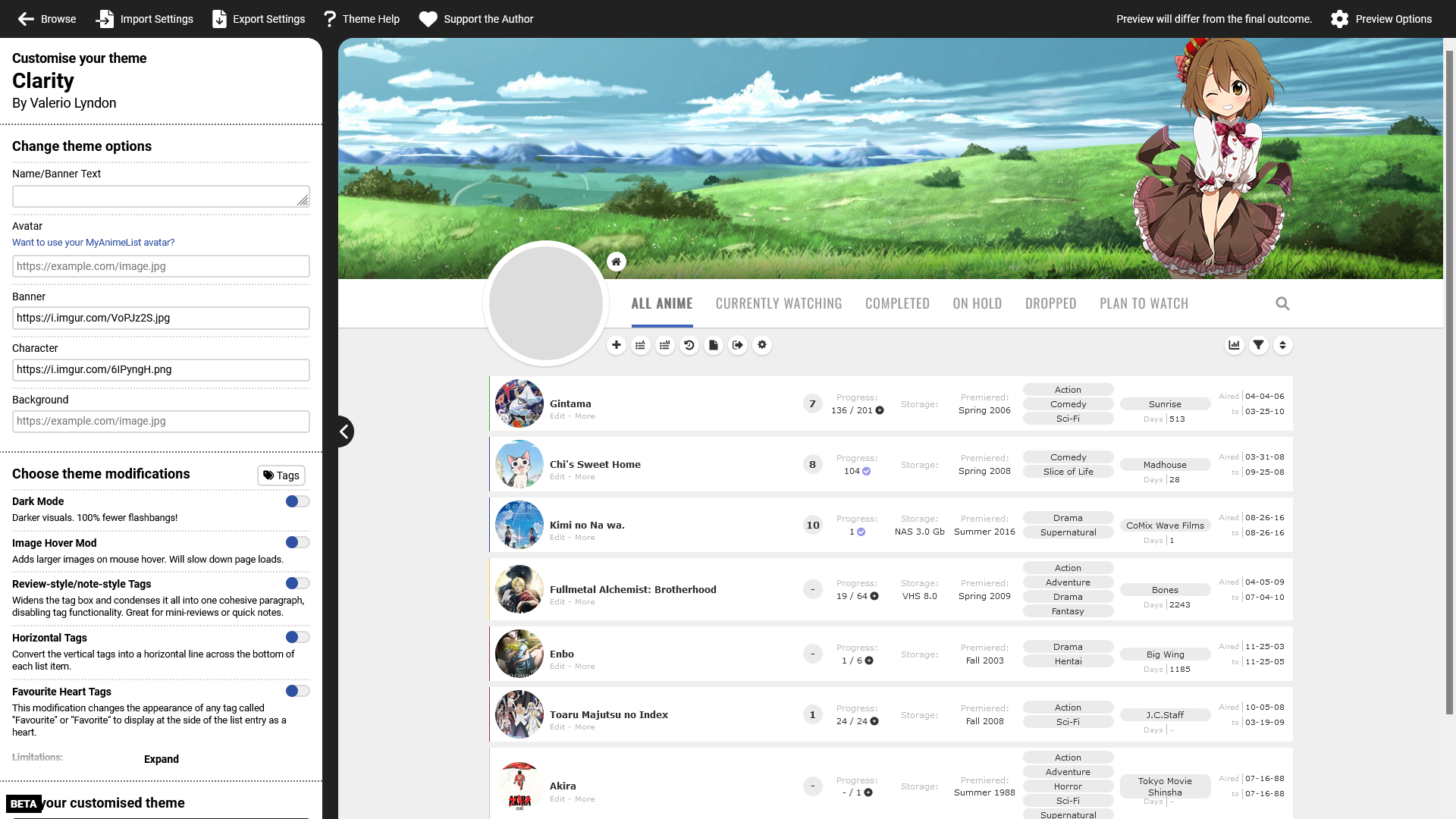 🌸[App - CSS] Easily edit & install themes — Theme Customiser by V.L ...