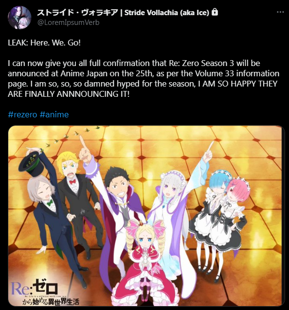 Season 3 leak by Notorious Leaker Lorem - Forums - MyAnimeList.net
