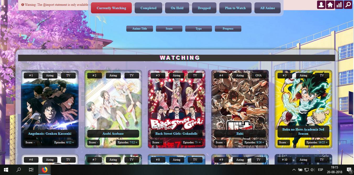 [Bug] Anime List - Forums - MyAnimeList.net