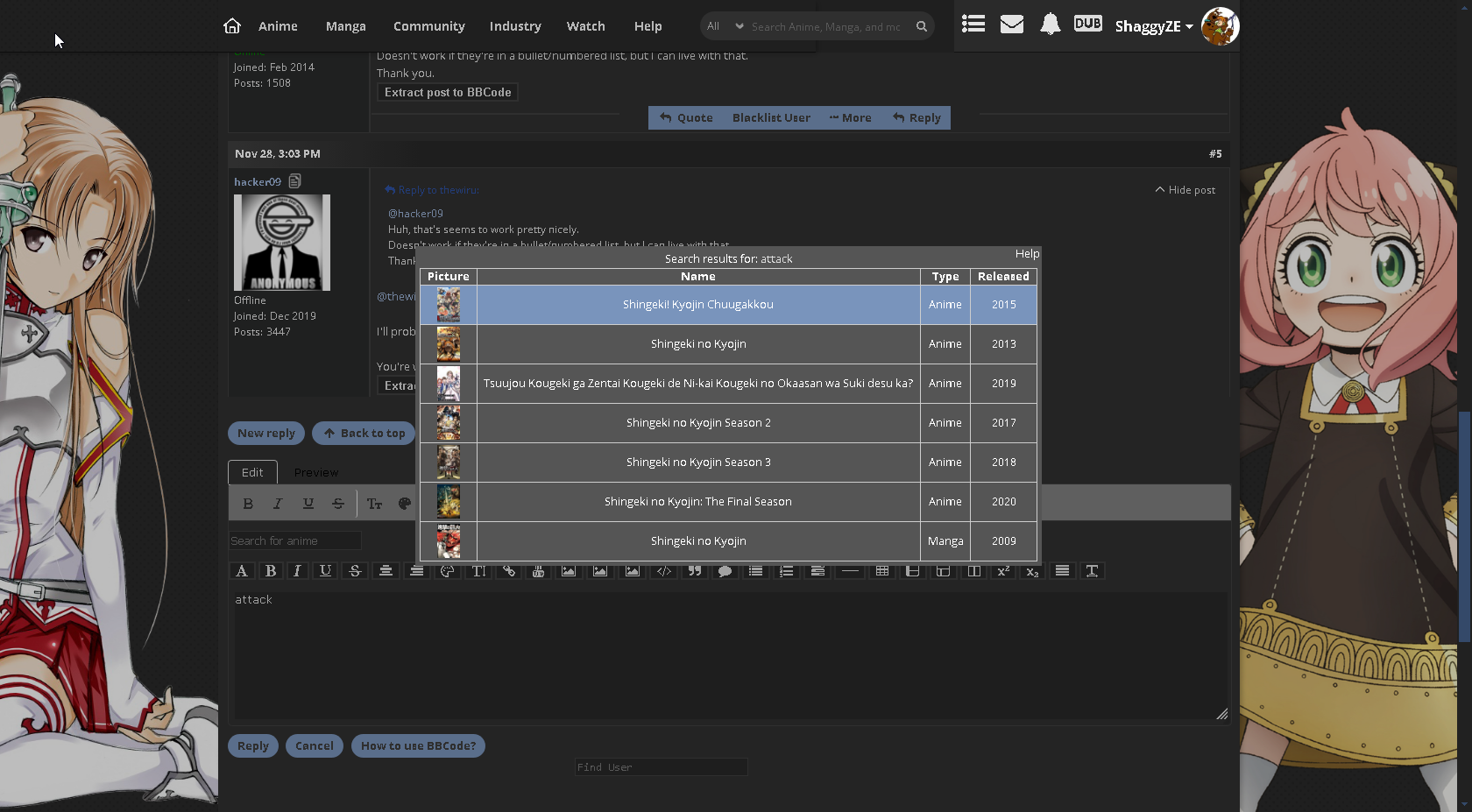 Way to easily hyperlink anime - Forums - MyAnimeList.net