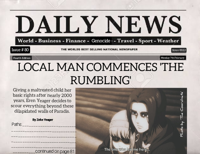 A newspaper! 📰 - Forums - MyAnimeList.net