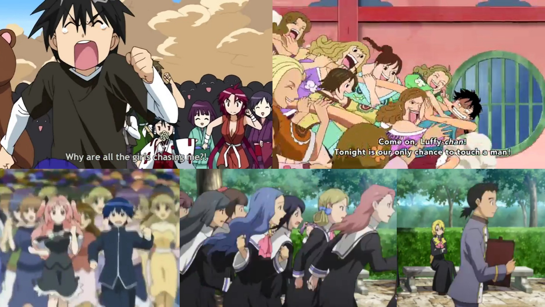 Anime shows that have 'Girls (literally) chase after a boy' scenes ...