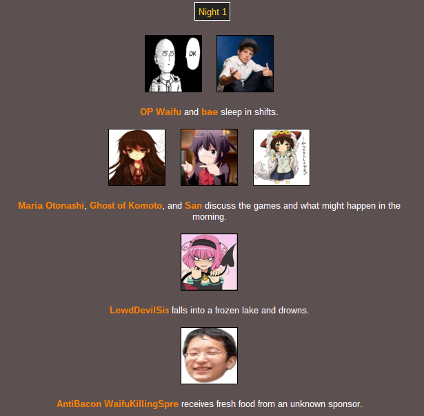 The Fifth Annual Weeaboo Games: WAIFU EDITION - Forums - MyAnimeList.net