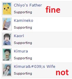 [Reported] Apostrophe/umlauts not displayed properly in character ...