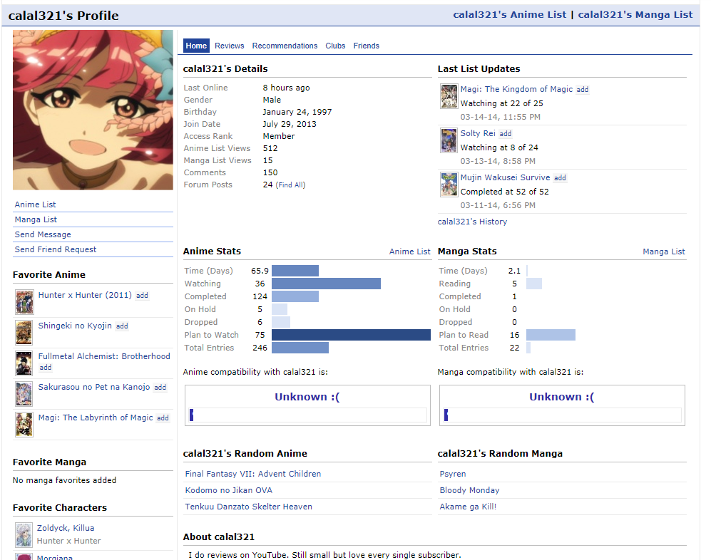 WaybackMachine Your Profile v2: Eletric Weeaboo - Forums - MyAnimeList.net