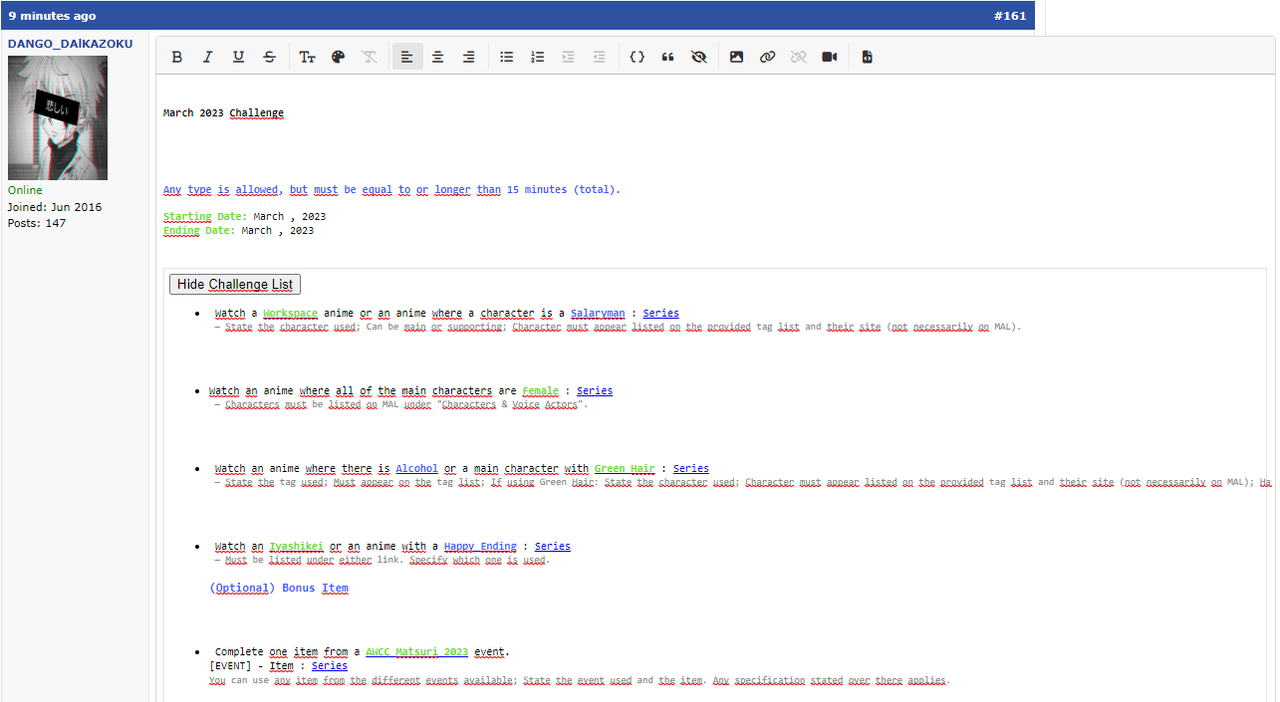 Problem using BBCode - Forums - MyAnimeList.net